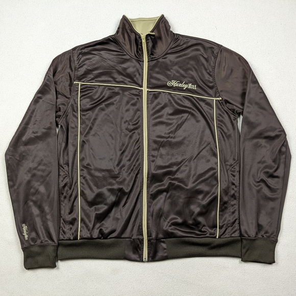 Hurley | Jackets & Coats | Vtg Hurley Full Zip Track Jacket Brown Shiny ...